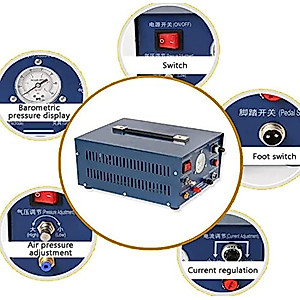 GAOMIN Jewelry Spot Welding Machine,50A Adjustable Pulse Spot Welder,400w Gold Silver Platinum Spot Welder,Welding Range 0.5-1mm,Artisan Tools for Metal,Silver,Platinum,Jewelry Repair