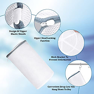 Blmsian 2 Pack Large Shoes Wash Bags, Shoe Washing Bags for Washing Machine, Durable and Reusable Sneaker Laundry Mesh Washing Bag with Zipper for Shoes, Bras, Socks, Travel Storage Organization Bags