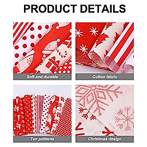MILISTEN Nativity Decor 20Pcs Christmas Cotton Fabric Floral Quilting Cloth Piece Fat Patchwork Bundles Quarters Precut Scraps for Xmas Dress Cloth Bag DIY Sewing Craft 20x20cm Winter Sheets