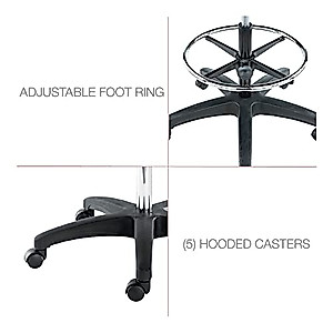 Alera ALEIN4616 Alera Interval Series Swivel Task Stool, Pvc-Free Faux Leather, Black