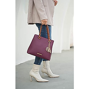 MKF Collection Tote Bag for Women, Vegan Leather Top-Handle Handbag Crossover Purse