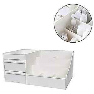 Makeup Organizer Uncluttered Designs Makeup Organizer with Drawers Cosmetic and Jewelry Storage Display Boxes for Vanity Skin Care Products White S 1pc