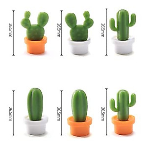 XYBHRC Fridge Magnet, 6PCS Cactus Fridge Magnets Mini Plant Refrigerator Artificial Plants Potted Stickers Cute for Magnet Boards Fridge Home Office Decor