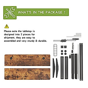 Radlove Electric Standing Desk 48 x 24 Inches, Height Adjustable Computer Desk Sit Stand Desk Home Office Desks with Splice Board and A Under Desk Cable Management Tray, Rustic Brown Top/Black Frame