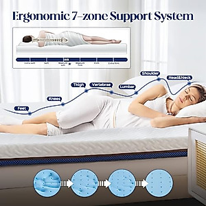 Bafode Gel Memory Foam Mattress Topper Twin - 3 Inch Medium Firm Double Side Mattress Pad Twin Size - Medium Firm High Density Foam Mattress Bed Topper