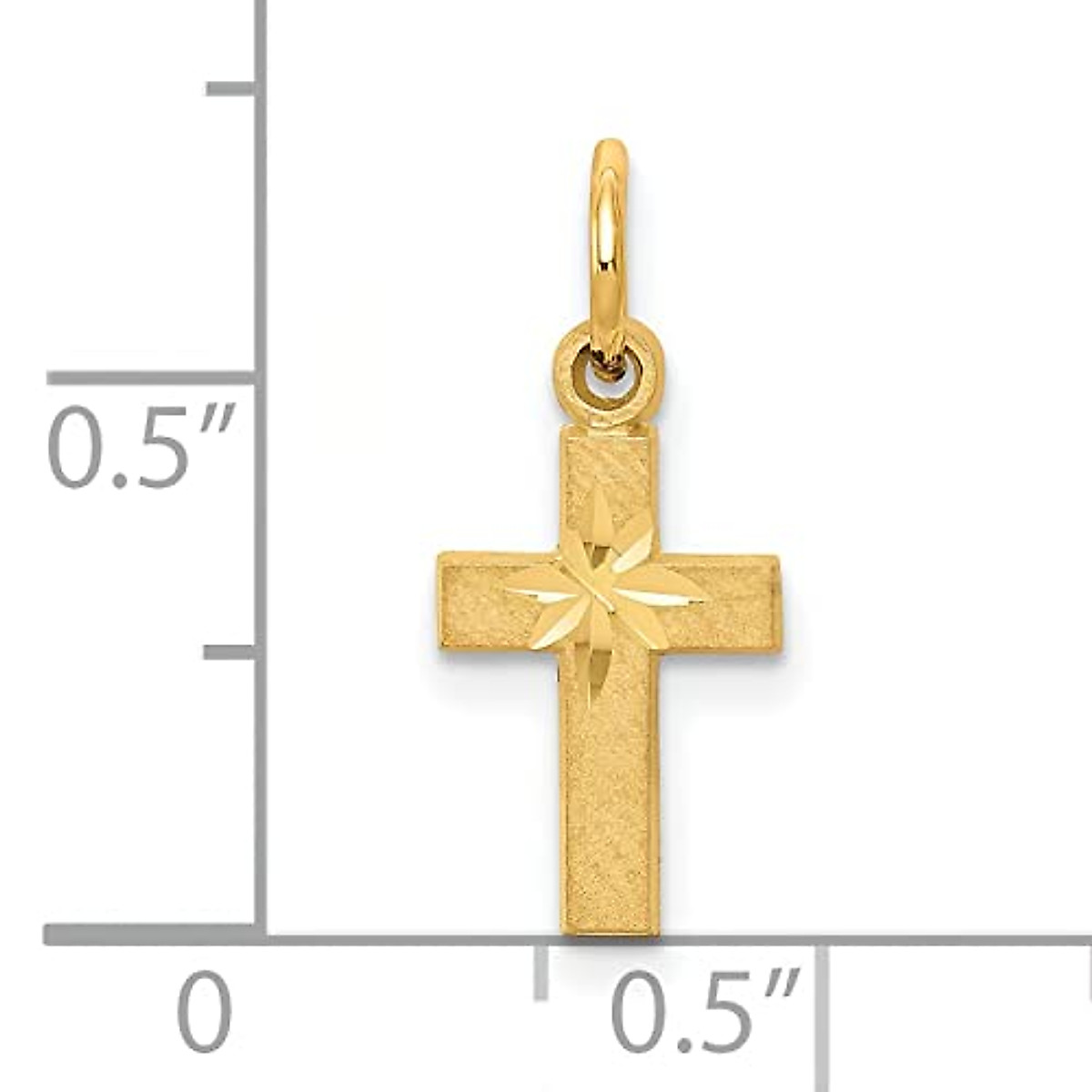 FindingKing 10K Yellow Gold Cross Charm Religious Pendant