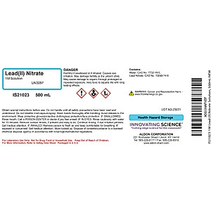 ALDON Innovating Science 1M Lead (II) Nitrate Solution, 500mL - The Curated Chemical Collection