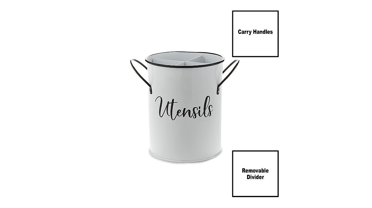 Farmhouse Utensil Caddy - Stylish Kitchen Organizer