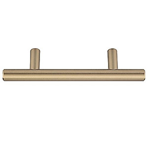 Amazon Basics Euro Bar Cabinet Handle (1/2-inch Diameter), 5.38-inch Length (3-inch Hole Center), Golden Champagne, 25-pack