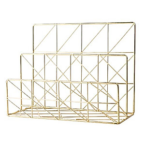 Magazine Rack Wall Wrought Iron Bookshelf Gold Shelf Living Room Creative Home Wall Magazine Storage Rack Best Gift (Color : Gold, Size : 251220cm)