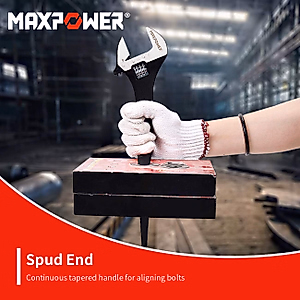 MAXPOWER 3-pieces Spud Wrench, 10-inch 12-inch 16-inch Adjustable Wrench Set with Kitbag