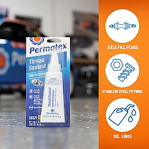 Permatex 56521 High Performance Thread Sealant, 50 ml , White