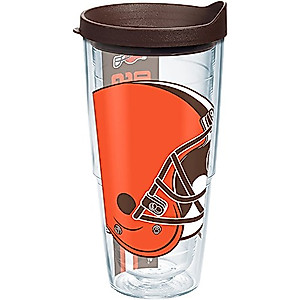 Tervis Made in USA Double Walled NFL Cleveland Browns Insulated Plastic Tumbler Cup Keeps Drinks Cold & Hot, 24oz, Colossal