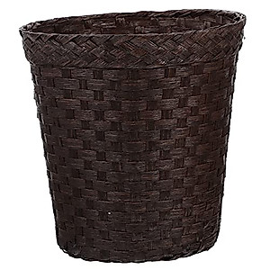 Ipetboom 1Pc Woven Baskets for Storage, Laundry Basket Bathroom Trash Can Garbage Can Small Trash Can Wicker Baskets Blanket Basket Storage Baskets Paper Rattan Basket for Home, Coffee