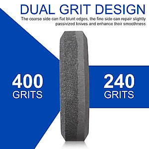 Axe Sharpener Sharpening Dual Grit Multipurpose Sharpener Puck Tool Sharpener Stone Whetstone with Flannel Bag for Hatchet Garden Tools, 240 Grits and 400 Grits(3 Pieces)