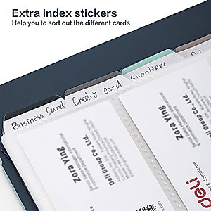 deli Business Card Book Holder, Business Card Organizer, Name Card Book Holder, Portable Office Business Card Holder, Hold 180 Cards, Blue