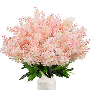Uieke 4Pcs Artificial Flowers Wisteria Bundle Fake Flowers Silk Floral Bouquet Arrangements for Home Wedding Party Garden Fences Decor Light Pink