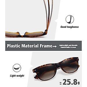 MEETSUN Classic Polarized Sunglasses for Women Men Trendy Retro Vintage Sun Glasses for Driving UV Protection 3 Pack Black Leopard Brown Gradient