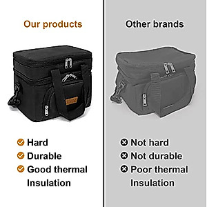 JTJ Lunch Box Women Men,Double Deck Reusable Lunch Bags With Adjustment Shoulder Strap Oil-proof Leakproof Insulated Cooler Bag