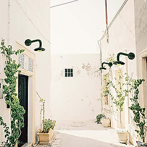 Evemodel 10pcs Model Railway 1:87 Hanging Lamp Outdoor Wall Goose Neck Light HO Scale LED (White)