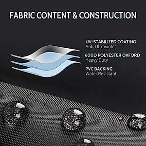 FORSPARK Patio Furniture Covers Waterproof, Heavy Duty Outdoor Loveseat Covers Fit up to 58 W x 40 D x 31 H inches Black