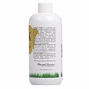 Outback Gold Wool Wash, 16 oz, Original Scent, Plant Based Laundry Detergent for Delicates, Sheepskin, Silk, Baby Items, Mild Liquid Soap with Lanolin