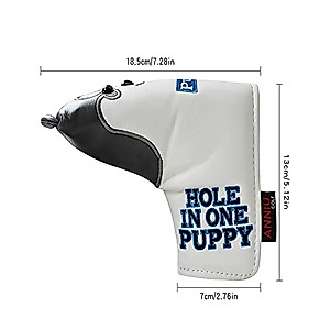 SEACLOUD Golf Club Head Cover Lovely Husky Golf Putter Blade Cover Cartoon Animal PU Leather Headcover Dustproof Covers