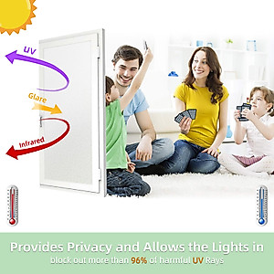 DUOFIRE Privacy Window Film Natural Frosted and Black Flower Static Cling Glass Film