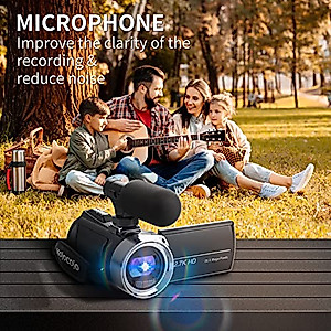 Hojocojo Video Camera Camcorder 4K 36.0 MP Vlogging Camera Recorder for YouTube 3.0 Inch IPS Screen 18X Digital Zoom Camcorders Camera with Batteries & Tripod