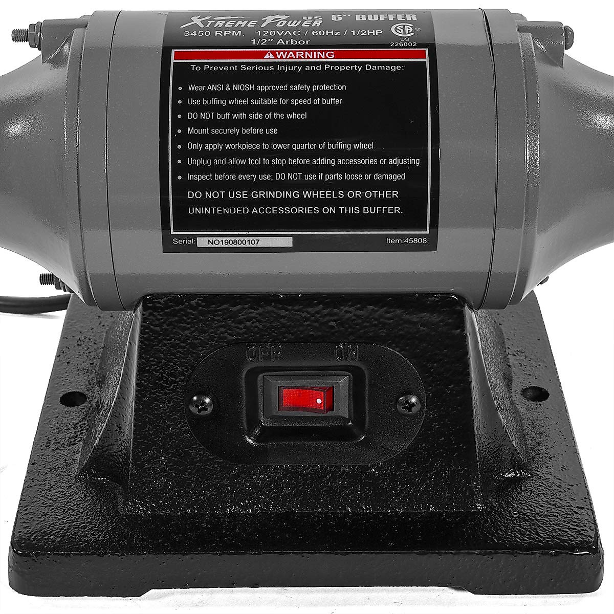 XtremepowerUS 6-Inch Electric Polisher Benchtop Buffer Grinder Motor Polishing Grinder Machine Dual Buffer