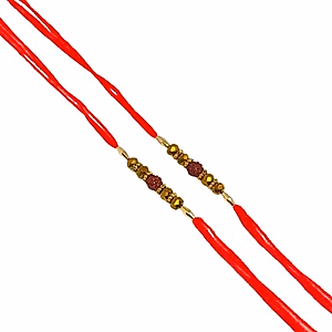 IndiaBigShop Set Of Two Rakhi, Stone & Moti, Thread. Rakhi, Raksha Bandhan Gift For Your Brother, Rakhi In Pair, Rakhi Designer, Vary Color