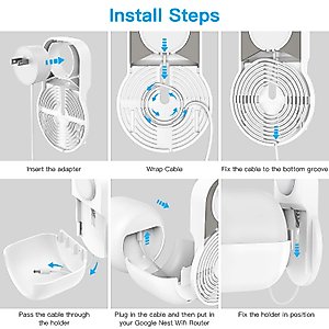 HOLACA Outlet Wall Mount Hanger for Google Nest WiFi Router(2nd Generation), Space Saving Holder, Easy Moved, Cord Management for Google Nest WiFi Router Without Messy Wires and Screws (1 Pack)