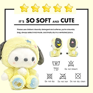 Wetacmof 8in Kawaii Cute Plush Soft Yellow Dog Cute Cartoon Stuffed Animals Toy Doll Gift for Kids and Fans