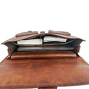 Laptop Bags for men, 18 Inch Leather messenger bags for men, satchel, leather shoulder bag for men, leather college bag, Brown