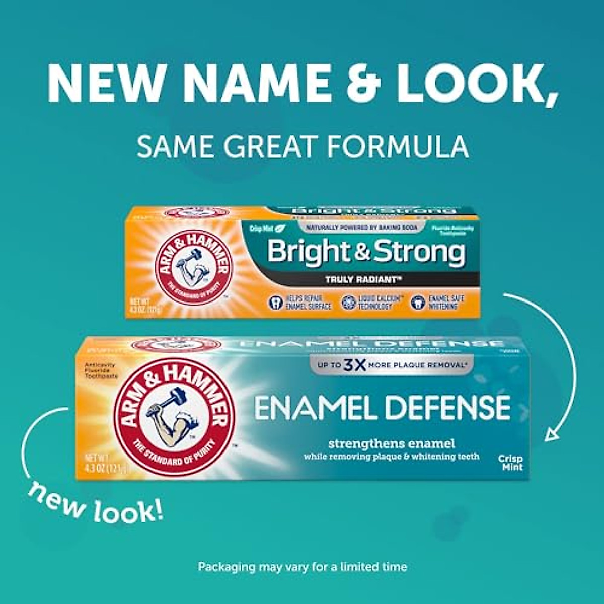 ARM & HAMMER Truly Radiant Whitening & Enamel Strengthening Fluoride Toothpaste, Fresh Mint, 4.3 oz (Pack of 5)