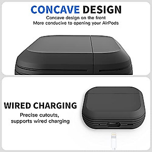 DamonLight AirPods Pro 2 Case Rugged Case Shock Proof Protective Cover for Apple AirPods Pro 2nd Generation Case 2022 Released (Black)