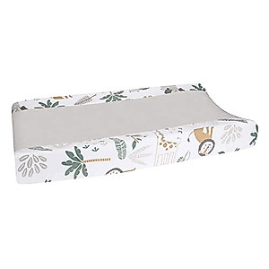 Lambs & Ivy Jungle Friends Soft, Warm & Cozy Safari Changing Pad Cover - Gray
