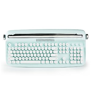 YUNZII ACTTO B503 Wireless Typewriter Keyboard, Retro Bluetooth Aesthetic Keyboard with Integrated Stand for Multi-Device (B503, Sweet Mint)