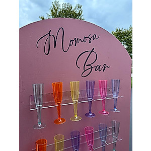 WANLIAN Wine glass holder, wall-mounted acrylic wine glass holder, tableware under the cabinet, wine glass holder and Glasses storage rack, kitchen cabinet storage rack(Transparent 6-hole set of 2)