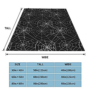 Annalice Spider Cobweb Spiderweb Halloween Goth Pattern Flannel Fleece Blanket Ultra-Soft Fluffy Warm Throw Blanket for Couch Bed All Seasons Suitable for Women, Men 50*40inch