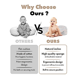 BABESTELLAR Natural Inclined Nursing Pillow | Hypoallergenic Pillow - Nursing Pillows for Breastfeeding | Pillow Lounger | Adjustable Nursing Pillow w/Waist Strap