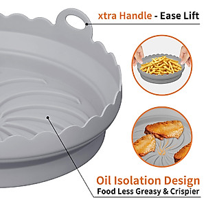 Air Fryer Silicone Liners for Ninja Air Fryer, Air Fryer Silicone Pot for Ninja AF101 Air Fryer and Ninja Air Fryer Pro 4-in-1 with 5 QT Capacity