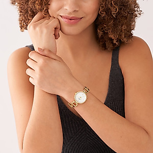 Fossil Women's Carlie Quartz Stainless Steel Three-Hand Watch, Color: Gold (Model: ES5272)