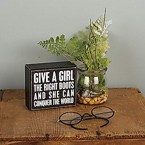 Primitives by Kathy 22200 Classic Box Sign, 4 x 3.5-Inches, Conquer The World