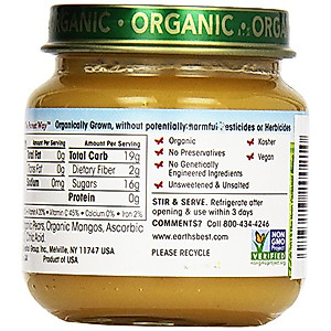 Earth's Best, Strained Pear Mango, 4 oz
