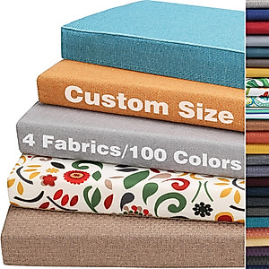 Custom Bench Cushion for Indoor Furniture,Window Seat Cushions Indoor,50D Thickened Foam Bench Pads with Non-Slip Bottom,Indoor Bay Window Outdoor Garden Patio Waterproof Cushion