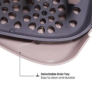 MOTHER-K Baby Bottle Drying Rack with Tray, Adjustable Holder for Baby Bottles, Pacifier and Pump Parts (Beige)