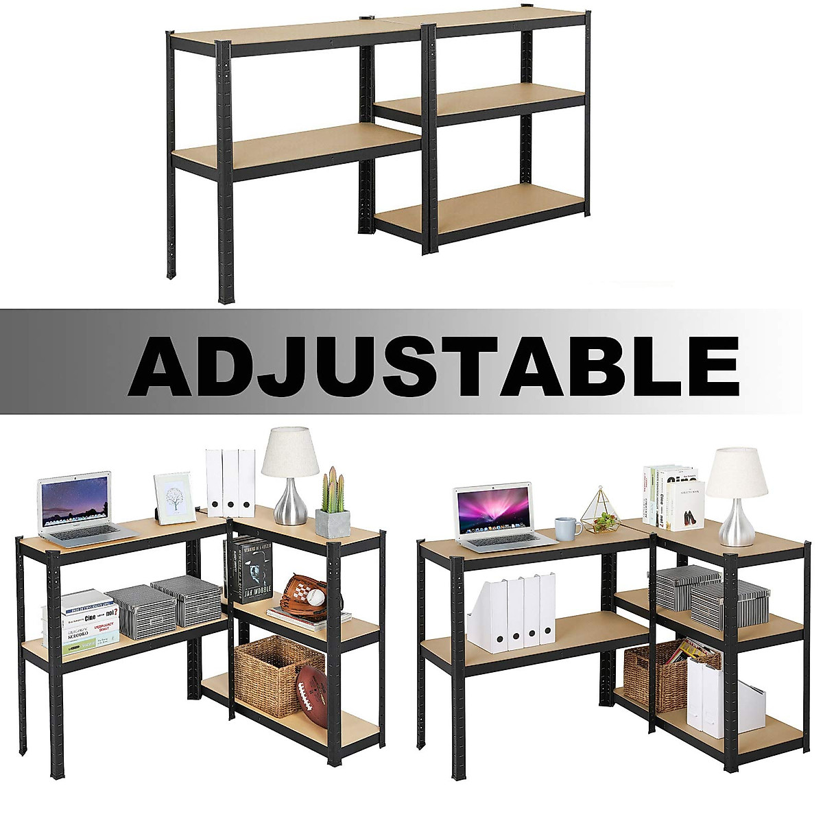 Autofather Heavy Duty Steel Frame 59" x 28" x 12" Garage Shelf, Shelving Units and Storage Rack 5-Tier Garage Shelf, Storage Shelving Unit for Home/Office/Dormitory/Garage