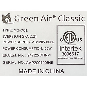 Green Air Classic Air Purifier Ozone Generator