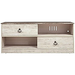Signature Design by Ashley Willowton Farmhouse TV Stand Fits TVs up to 58”, Whitewash